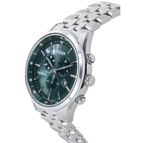 Citizen Classic Corso Eco Drive Chronograph Stainless Steel Green Dial