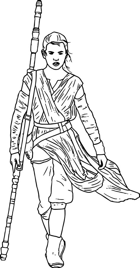 Star Wars Rey Coloring Pages The Force Awakens Poster Coloring Page