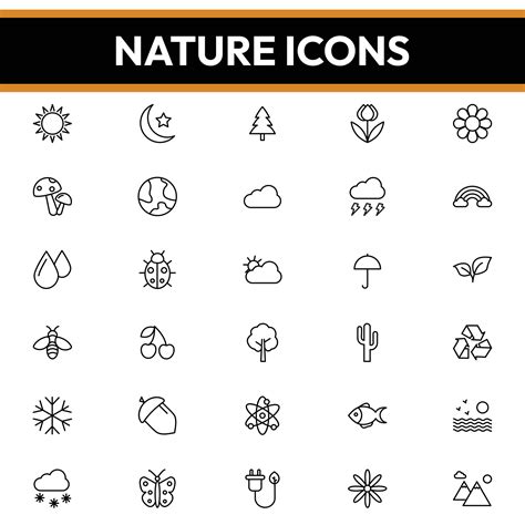 Nature Icons Nature Line Icons Nature Icon Pack 37762075 Vector Art