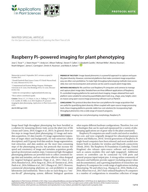 PDF Raspberry Pi Powered Imaging For Plant Phenotyping