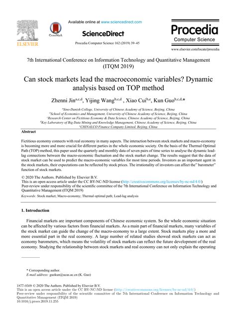 Pdf Can Stock Markets Lead The Macroeconomic Variables Dynamic Analysis Based On Top Method