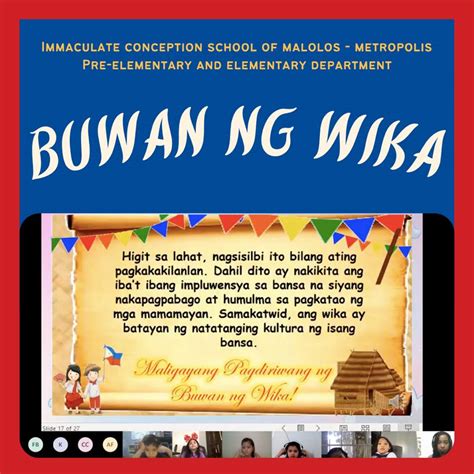 Sa pagtatapos ng Buwan ng Wika , ating alalahanin ang kasaysayan, kilalanin, at paunlarin ang ...