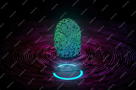 Premium Ai Image Fingerprint Authentication Button Biometric Security Identification And Cyber