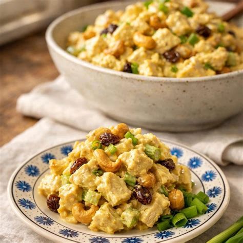 Curried Chicken Salad Recipe High Protein Lunch Instant Download Etsy