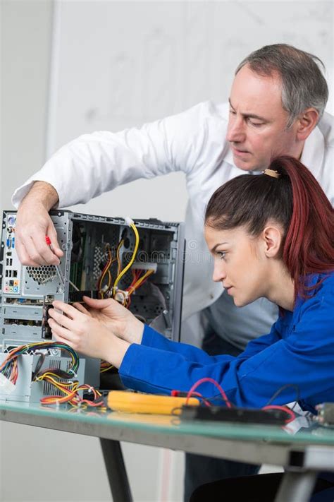 Female Computer Engineer Assembling Hardware Stock Image Image Of Storage Connecting 102050663