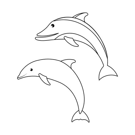Dolphin Black And White Clipart