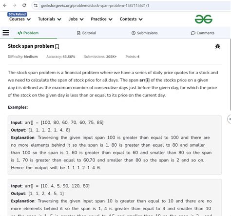 Datastructures Stack Stockspan Geeksforgeeks Gfgpotd Coding Amit Chauhan