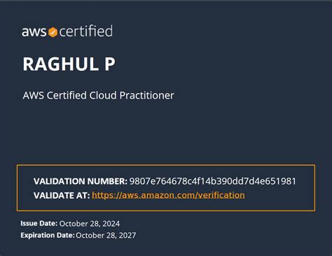 Aws Cloudcomputing Awscertified Cloudpractitioner Certification Raghul P