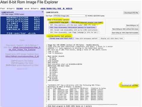 Atr Image Explorer Browser Based Disassembler For Atari Bas Xex