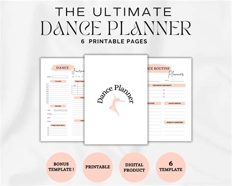 Printable Dance Planner Dance Routine Planner Dance Journal Dance