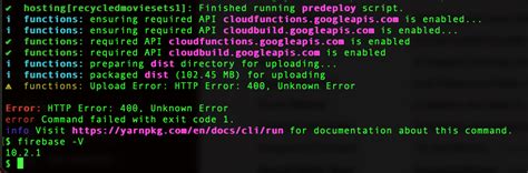 Error 400 Unknown Error For Exceeding The Cloud Function Max Deployment Size · Issue