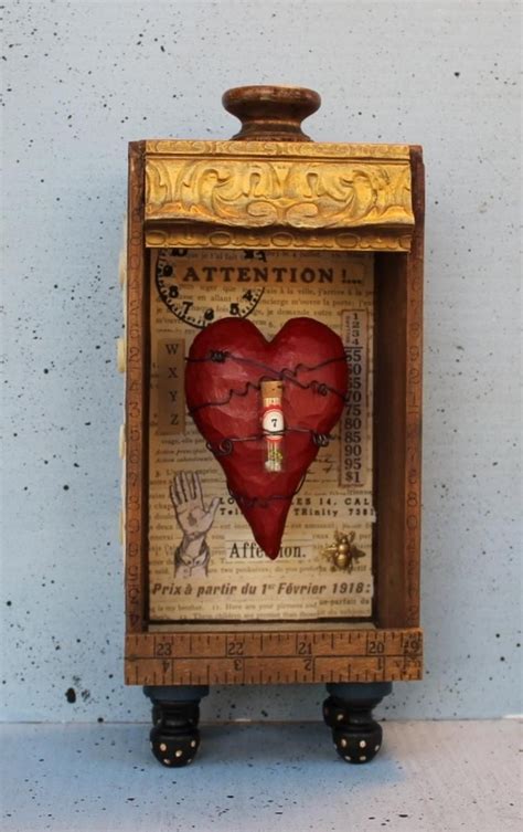 Vintage Wood Box Recycled Art Projects Recycled Materials Shadow Box Art Found Object Art