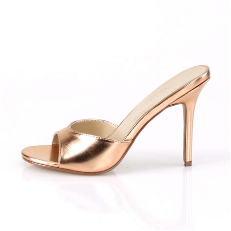 Or Rose 10 Cm Classique 01 Grande Taille Mules Femmes