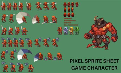 create pixel sprite sheet 8 bit 16 bit pixel game asset pixel game