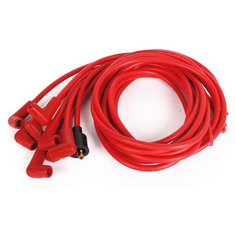 Universal 8mm Spark Plug Ignition Cable Wires Set For Red And Post Hei