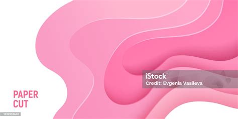 3d 점액 추상적 인 배경과 분홍색 파도 레이어핑크 종이 컷 배너 브로셔 및 전단지에 대한 추상 레이아웃 디자인 종이 아트 벡터