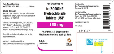 Trazodone Package Insert Prescribing Information