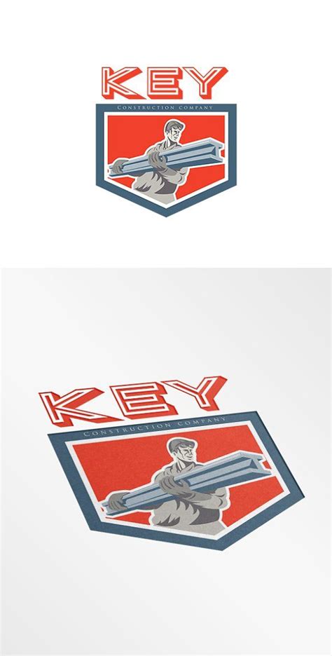 Vintage Key Construction Company Logo