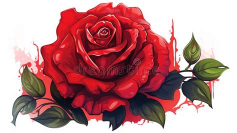 Vibrant Red Rose Illustration Capturing Assertiveness And Passion On A