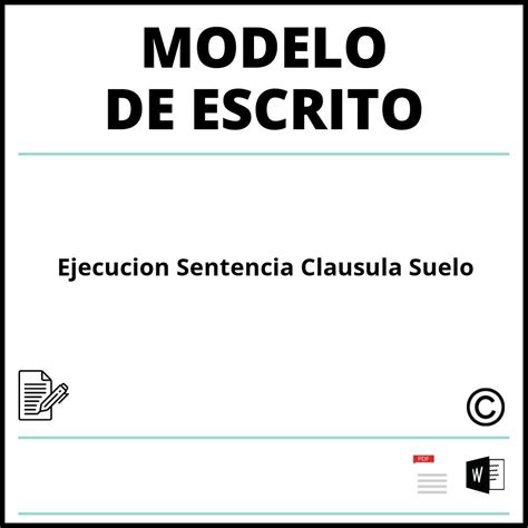 modelo escrito ejecucion sentencia clausula suelo