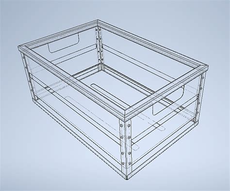 Digital Plan Industrial Style Stackable Box With Durable Sheet Metal And Steel Square Tube