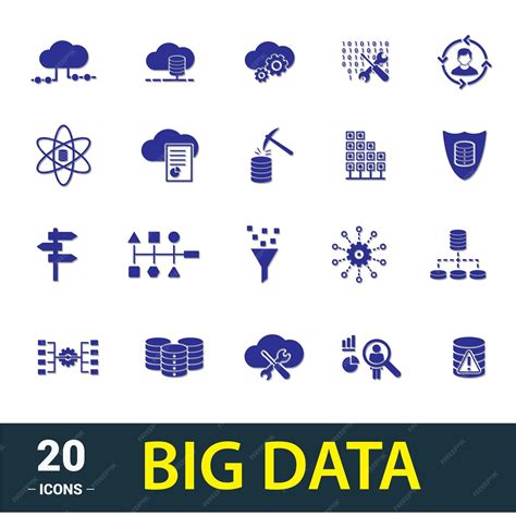 Premium Vector Big Data Icon Set
