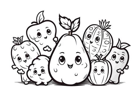 Fruits And Veggies Coloring Page Coloring Page