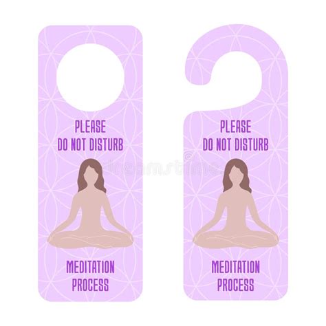 Door Hanger Set With Text Please Do Not Disturb Meditation Process