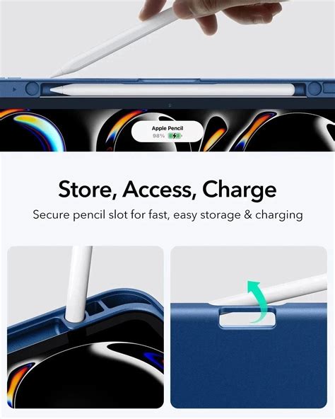 Blue Ipad Pro 13 Case And Tempered Glass Screen Protectors M5esr Flip