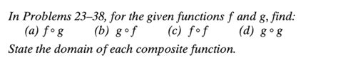 Solved In Problems For The Given Functions F And G Chegg