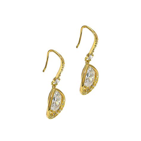 3415lk Dainty Teardrop Hook Earrings Lady Carat Effortless Elegance