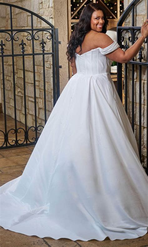Sydneys Closet Sc5347 Long Satin Ballgown Dress Off Shoulder