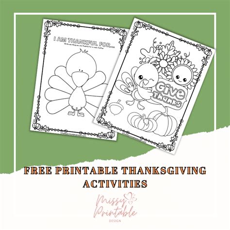 Free Printable Thanksgiving Activities Missyprintabledesign