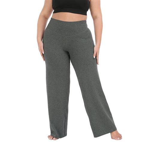 Hde Womens Plus Size Yoga Pants High Waisted Wide Leg Leggings