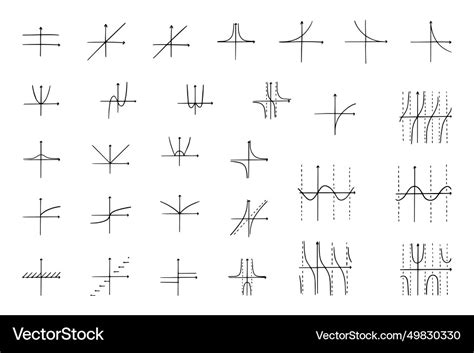 linear equation graph curve mathematics math vector image