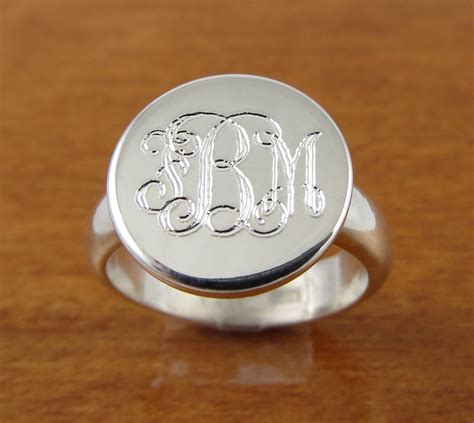 Monogram Ring Initial Ring Personalized Ring By Tiposcreations