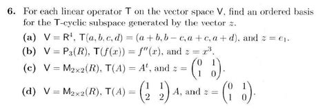 For Each Linear Operator In Exercise Find The Chegg