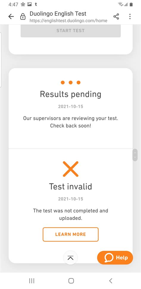 is my english test invalid i got the results pending notification