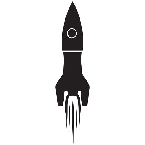 Rocket Vector Silhouette Illustration Black Color 24765950 Vector Art