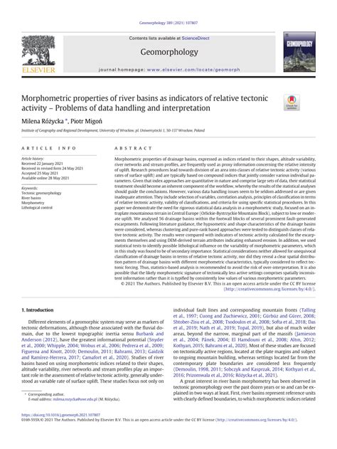Pdf Morphometric Properties Of River Basins As Indicators Of Relative