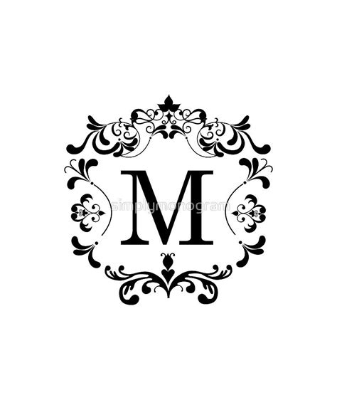 Monogram M Retro Elegant Frame