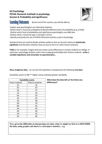 Probaility And Significance Teaching Resources