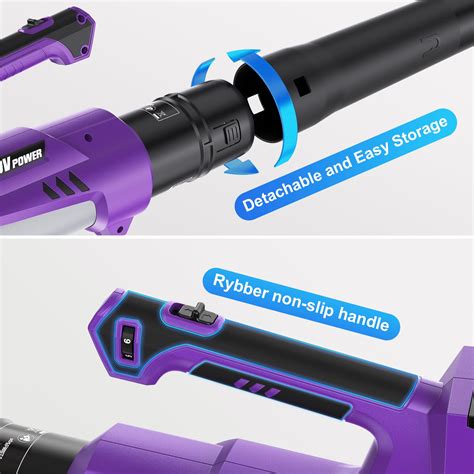 Vanpore Electric Leaf Blower Cordless580 Cfm 6 Gear Wind