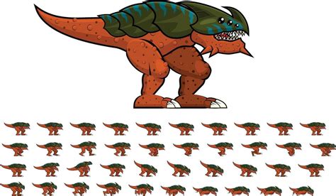 Alien Monster Dinosaur Game Character Sprite Sheet 57745917 Vector Art