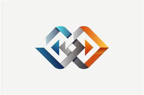 Premium Vector An Abstract Logo With Interlocking Shapes In Shades Of Blue Gray And Orange