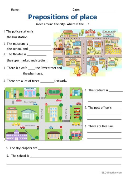 Prepositions Of Places Grade 3 4 G English Esl Worksheets Pdf And Doc