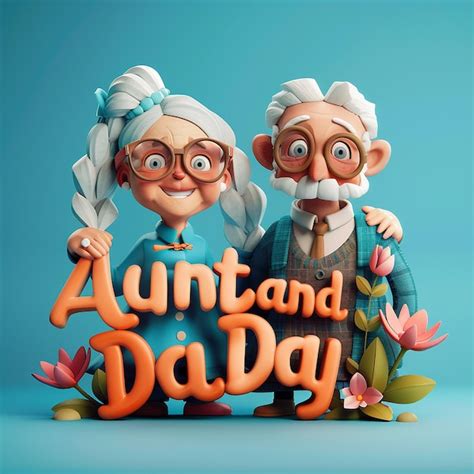 Text Saying Aunt And Uncle Day Typography Logo Typography Premium Ai