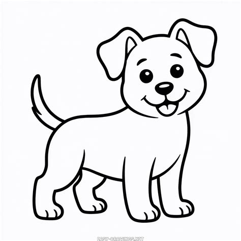 Black And White Dog Easy Drawing Easy Drawings