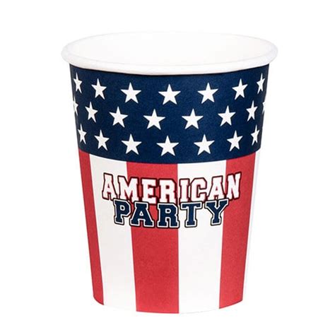 American Party Usa Biodegradable Paper Cups 250ml Pack Of 10 Partyrama