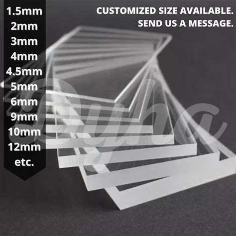 Clear Acrylic Sheet Precut Sizes Grp 6 2 3 4 45 Mm Thickness Laser Cut Area 88 110